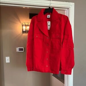 CAbi | Jackets & Coats | Cabi Detour Linen Blend Jacket In Ruby Style ...